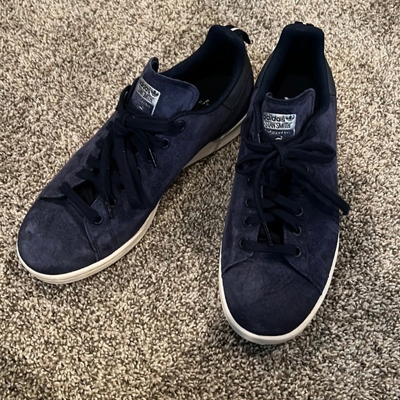adidas | Shoes | Mens Stan Smith Adidas In Blue Suede Euc Sz 85 Really ...